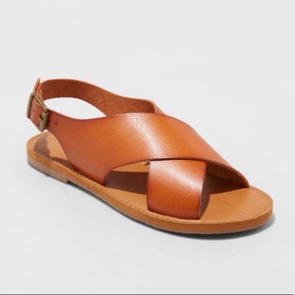 Universal Thread | Shoes | Universal Thread Cognac Crossband Sandals ...